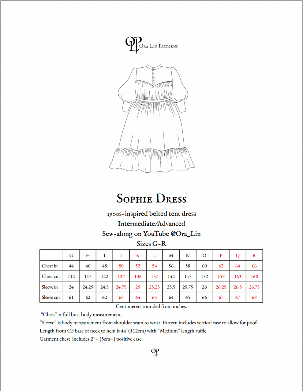 Sophie Extended Size Range Victorian Style Tent Dress pdf Sewing Patte ...
